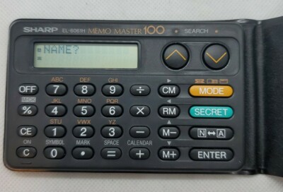 Vintage Sharp Memo Master 100 Electronic Organizer Model EL-6061H ...