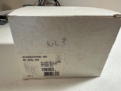 Wheelock AS-2415-VFR Fire Alarm Horn/Strobe Wall Red (NEW IN BOX) | eBay