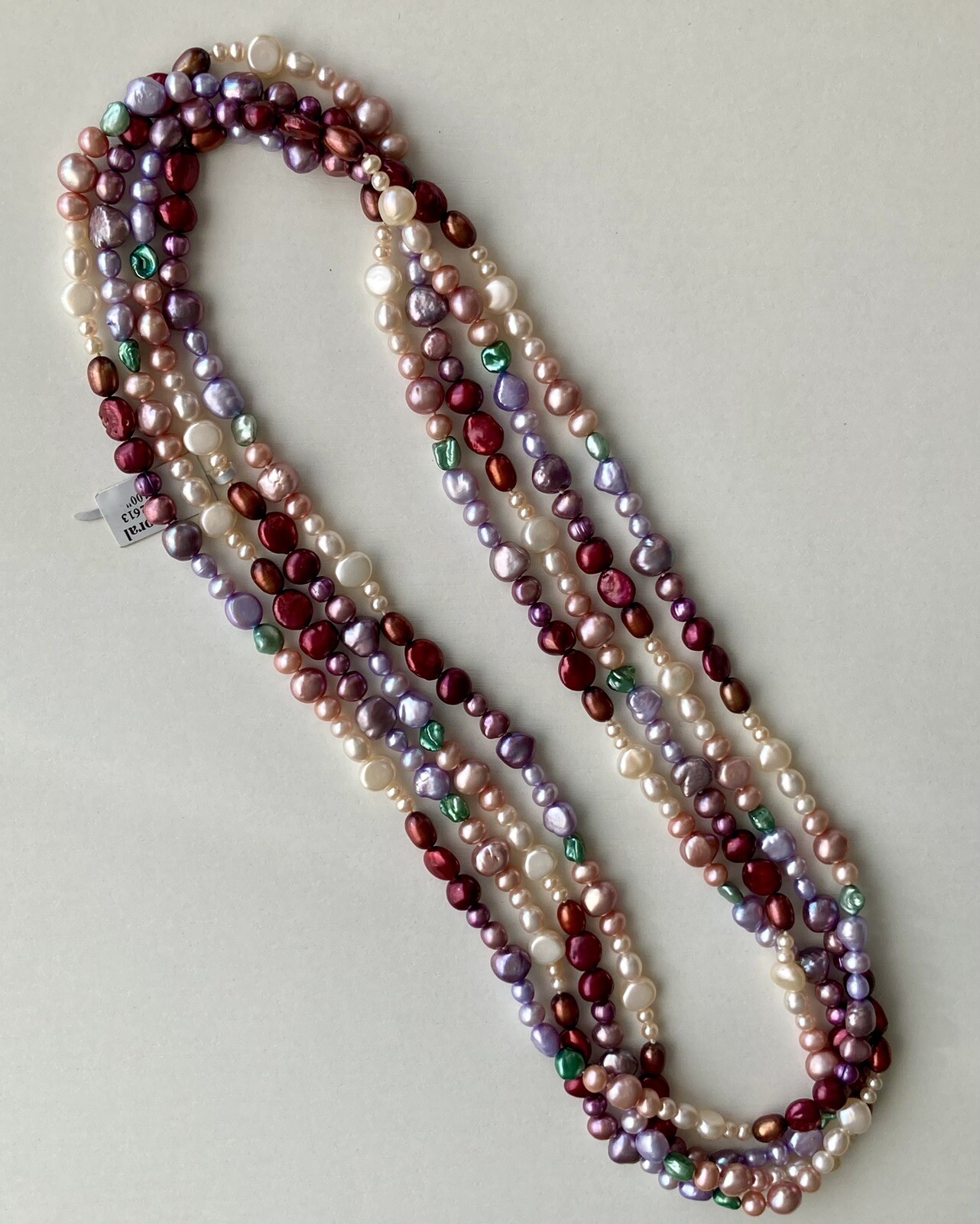 LUCORAL Co Pearl Necklace Strand 100 inch RARE Multi Color 158g Great ...