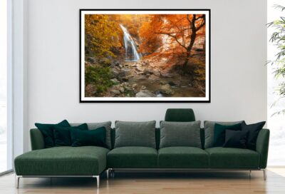 Autumn Waterfall & Rill Flow Print Premium Poster High Quality choose ...