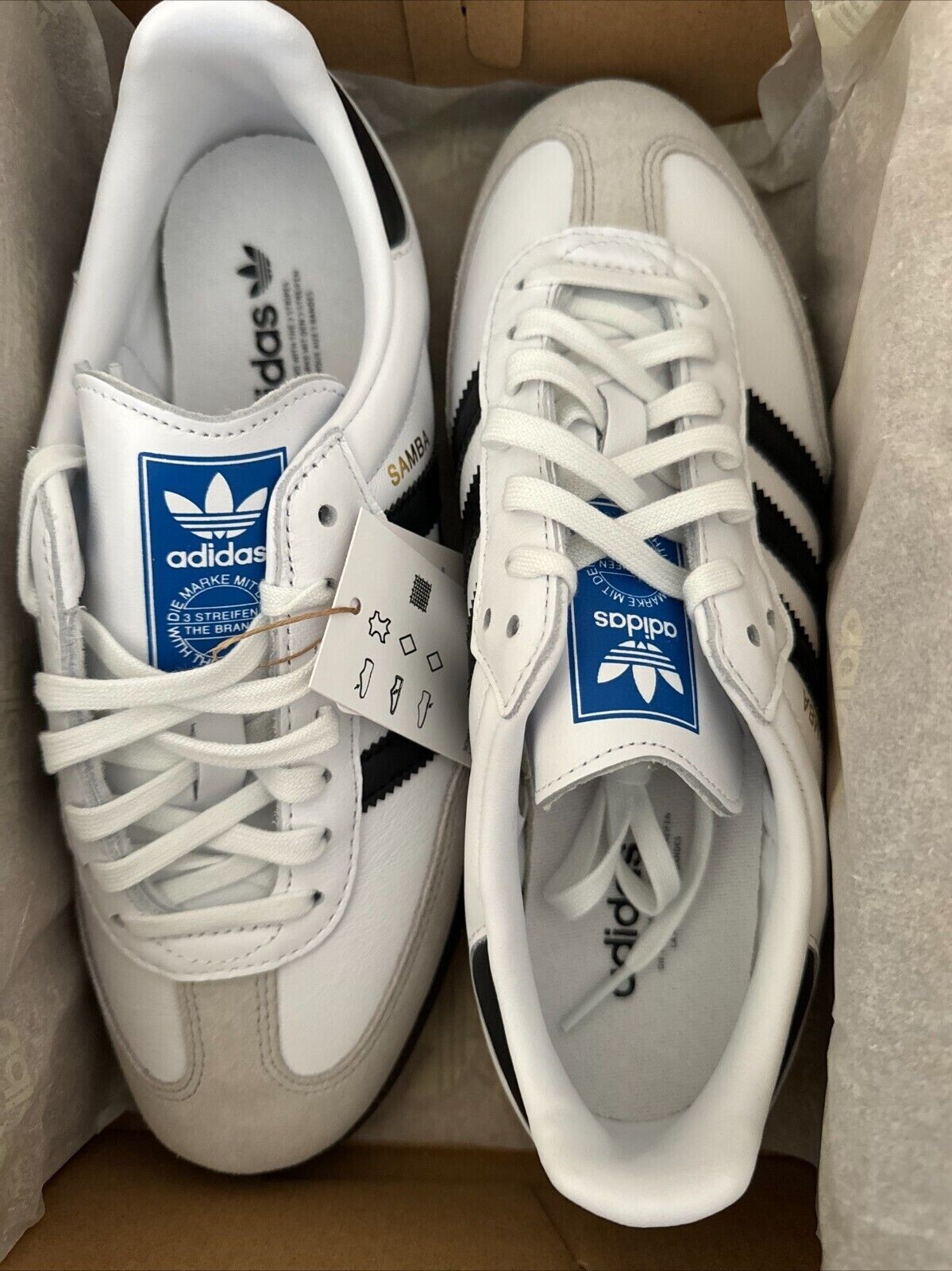 Adidas Samba OG Cloud White Core Black (GS) - Size 4.0- 7Y (FAST FREE ...