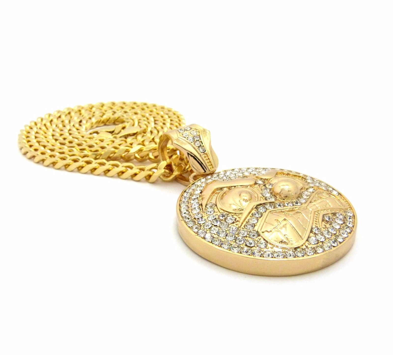 MENS HIP HOP GOLD PLATED CHIEF KEEF GLO GANG PENDANT CHAIN NECKLACE | eBay