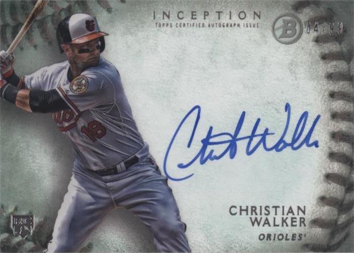 2015 Bowman Inception - Rookie Autographs Christian Walker #RA-CW Green ...