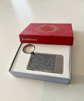 MINT Starbucks 2015 Swarovski Crystal Silver Metal Gift Card Keychain ...