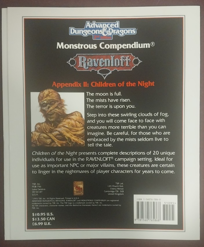 Ravenloft II Monstrous Compendium Volume Fifteen D&D Dungeons & Dragons ...