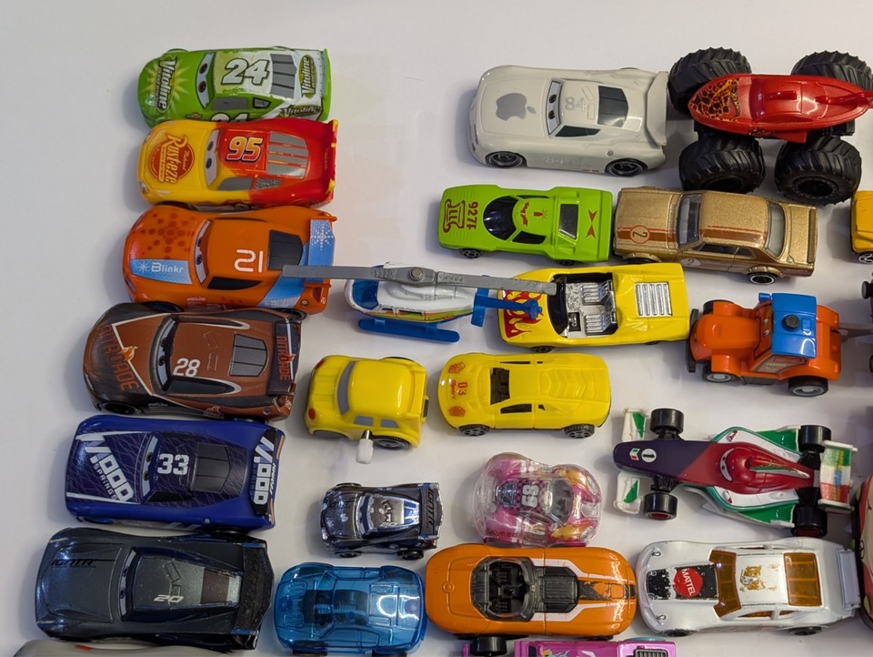 Lot of 40+ Mixed Toy Cars – Disney, Hot Wheels, Diecast & Plastic, Some ...