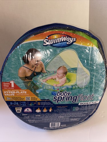 Swimways Spring Float with Hyper-Flate Valve Sun Canopy Splash N Play ...