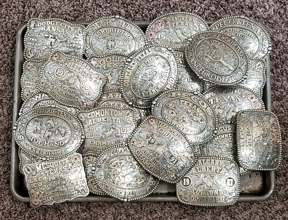 CHAMPION TROPHY RODEO BUCKLE☆UTAH TEAM ROPING 2014☆PRO RODEO☆MOAB☆792 ...