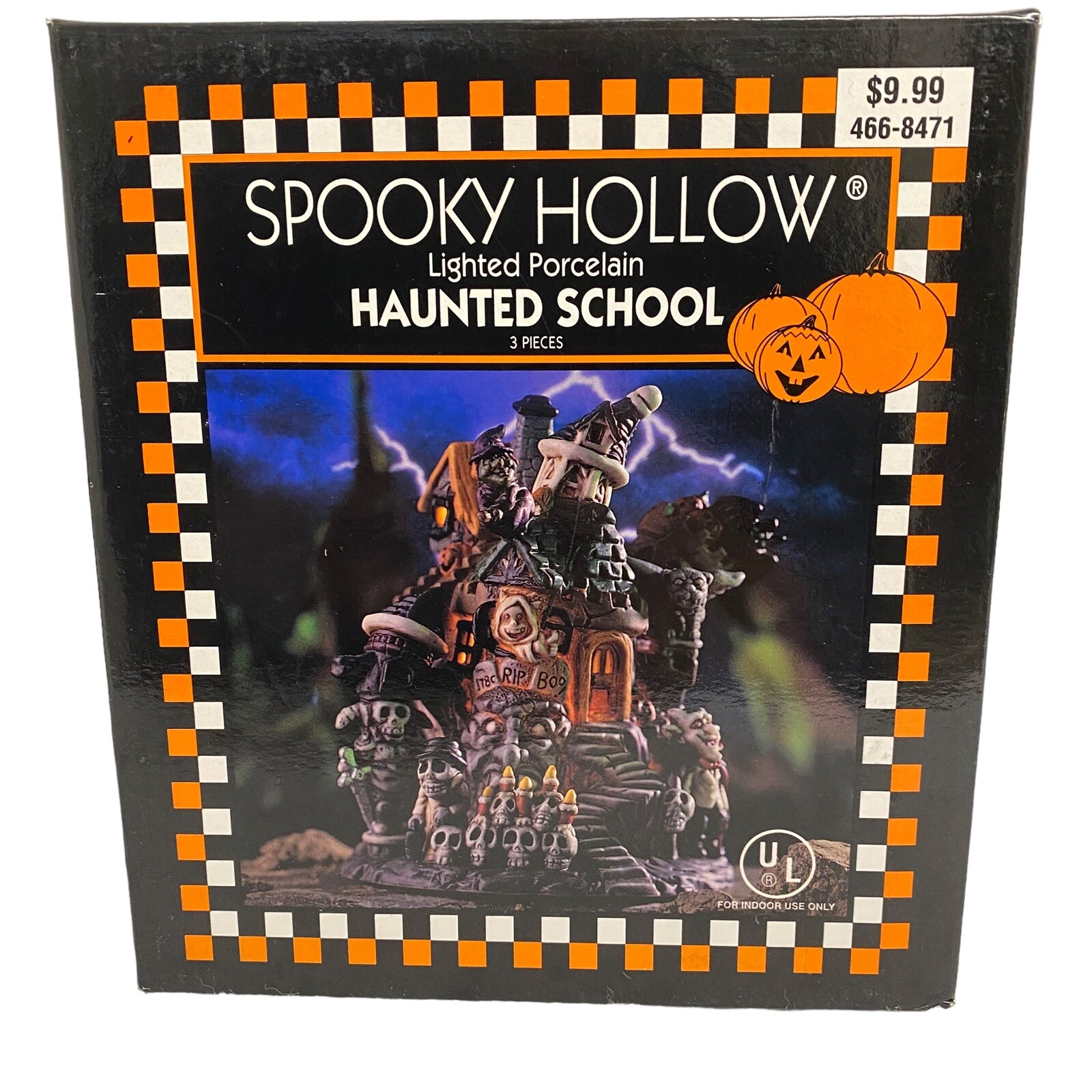 Vtg Spooky Hollow Halloween Haunted School Village 1999 Porcelain ...