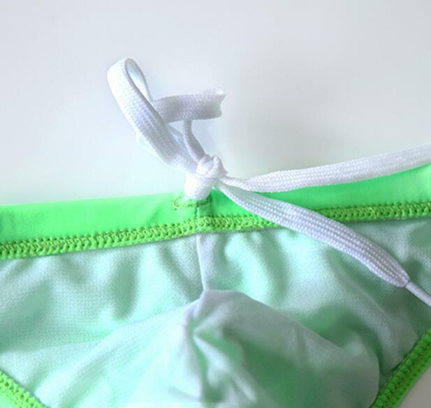 Desmiit Men Bikini Solid Swimwear Sexy Low Rise Beach Sunbathing Thongs ...