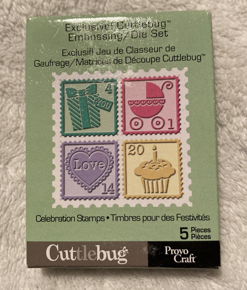 Cuttlebug Embossing Die Set Celebration Stamps Present Heart Cupcake ...