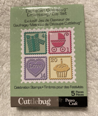 Cuttlebug Embossing Die Set Celebration Stamps Present Heart Cupcake ...