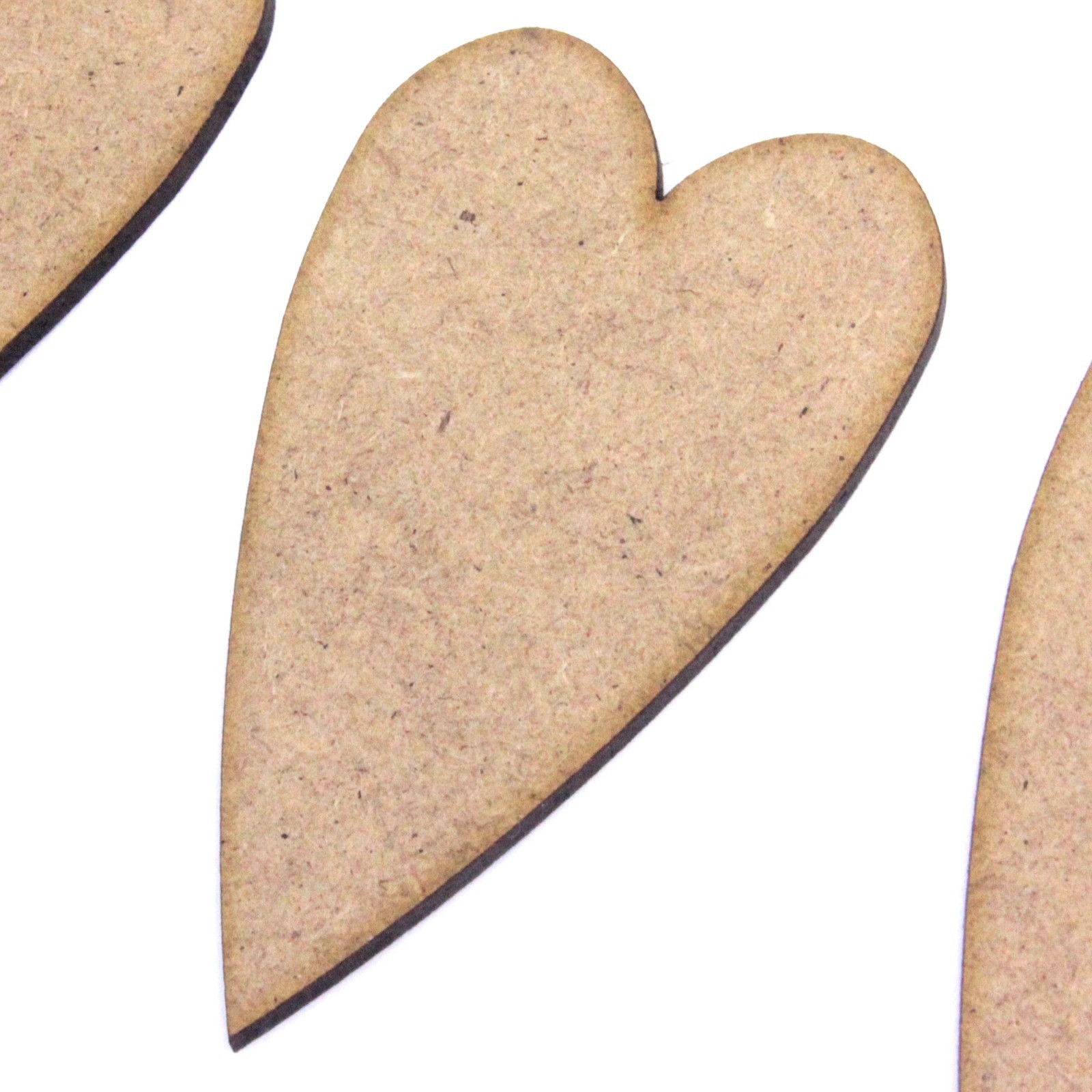 Long Heart Craft Shape, Various Sizes, 2mm MDF Wood. Elongated, Rustic ...