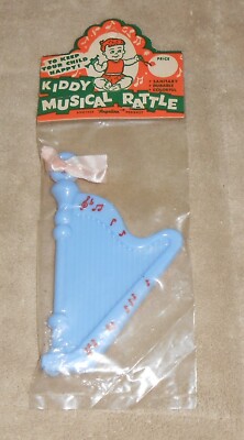 REGALINE KIDDY MUSICAL HARP RATTLE HARD PLASTIC WITH BEADS IN ORGINAL ...