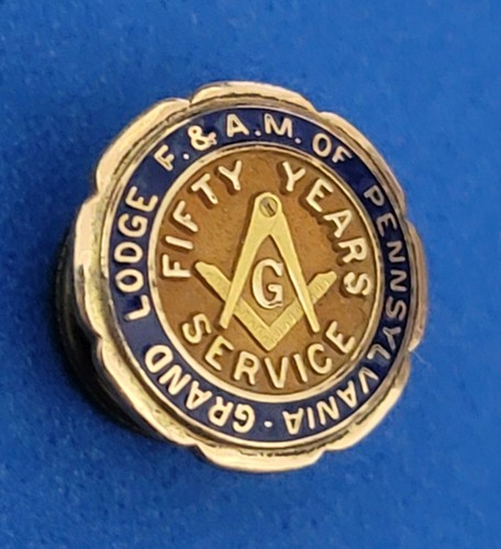 VINTAGE F. & A.M. PENNSYLVANIA GRAND LODGE 50 YEAR PIN MASONIC | eBay