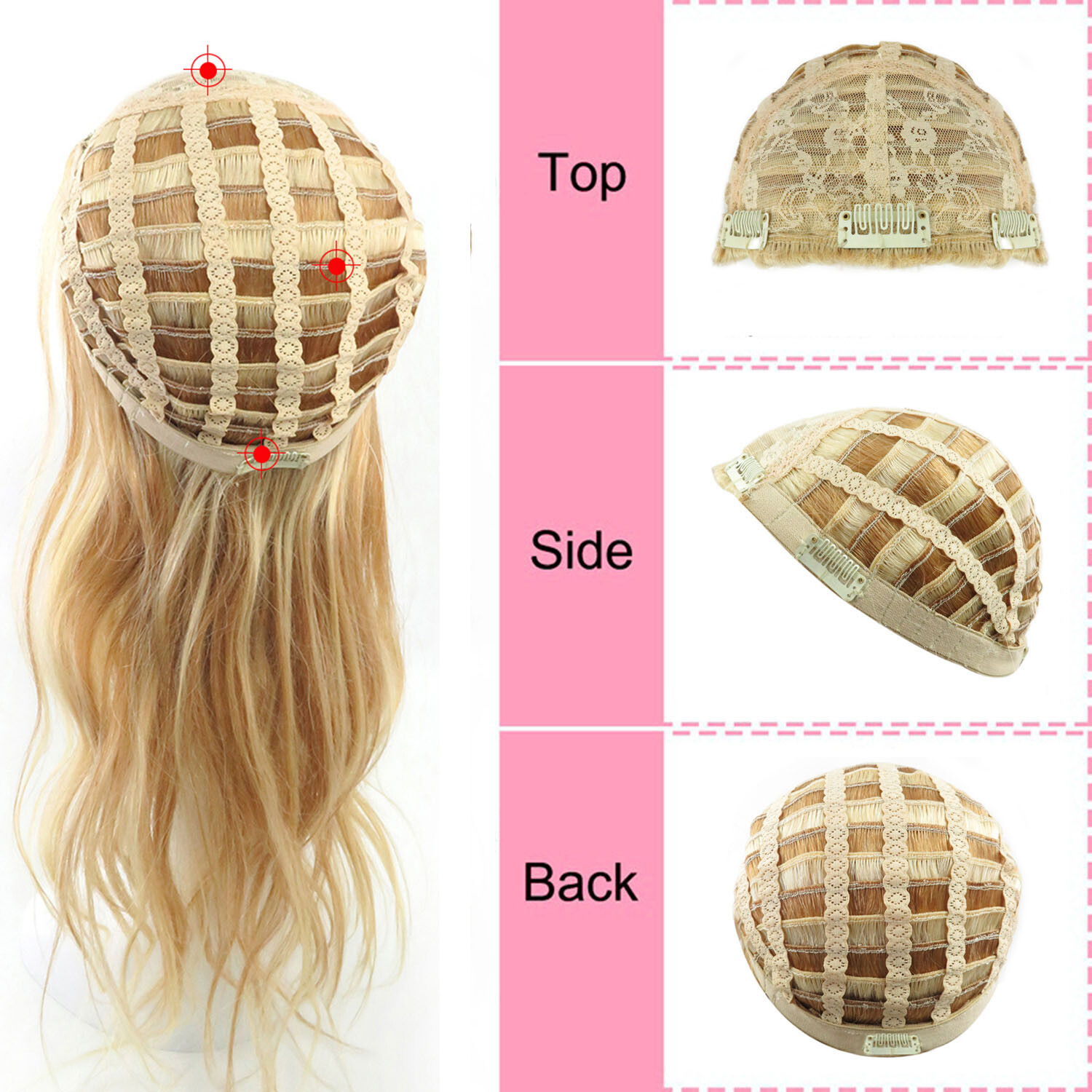 Body Wave Human Hair Half Wigs 100% Remy Human Hair Wig Cap 3/4 Half ...