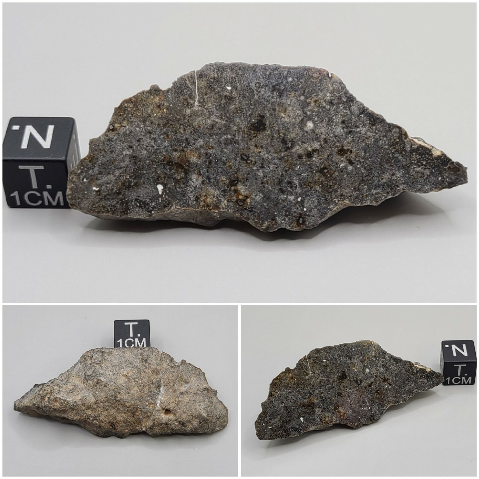 NWA 13788 Meteorite LUNAR Impact melt breccia endcut 11.6g w metal from ...