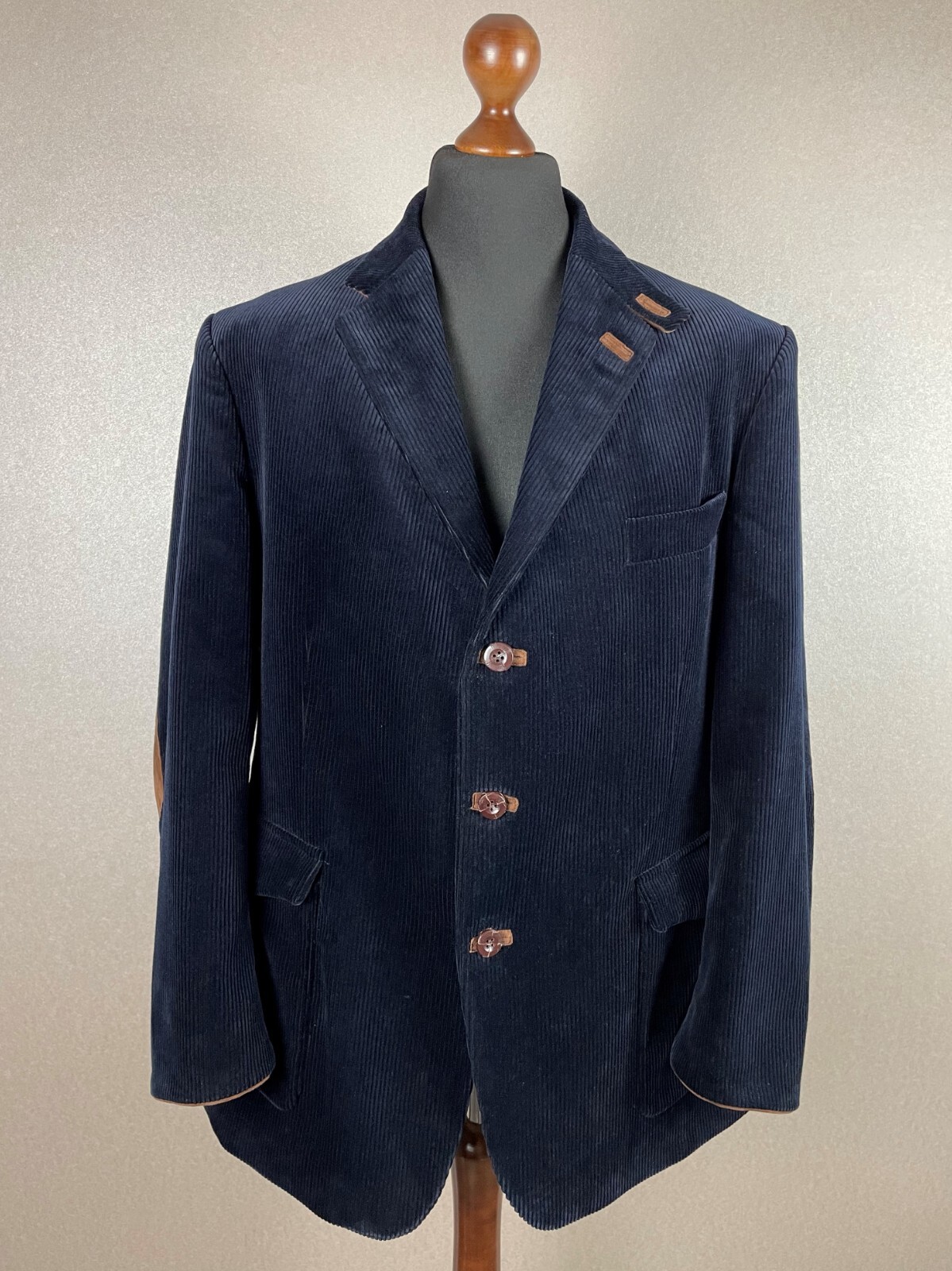 Cordings Piccadilly Navy Blue Cotton Corduroy Suede Trim Hunter Jacket ...