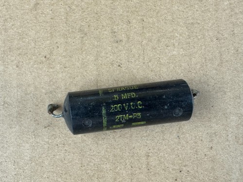 Vintage Sprague .5 uf 200v Black Beauty Yellow Letter Capacitor Tube ...