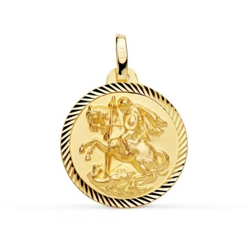 Pendant Gold 18k 750 Mls. Medal st George Edge Propeller 18 MM 2,30 ...