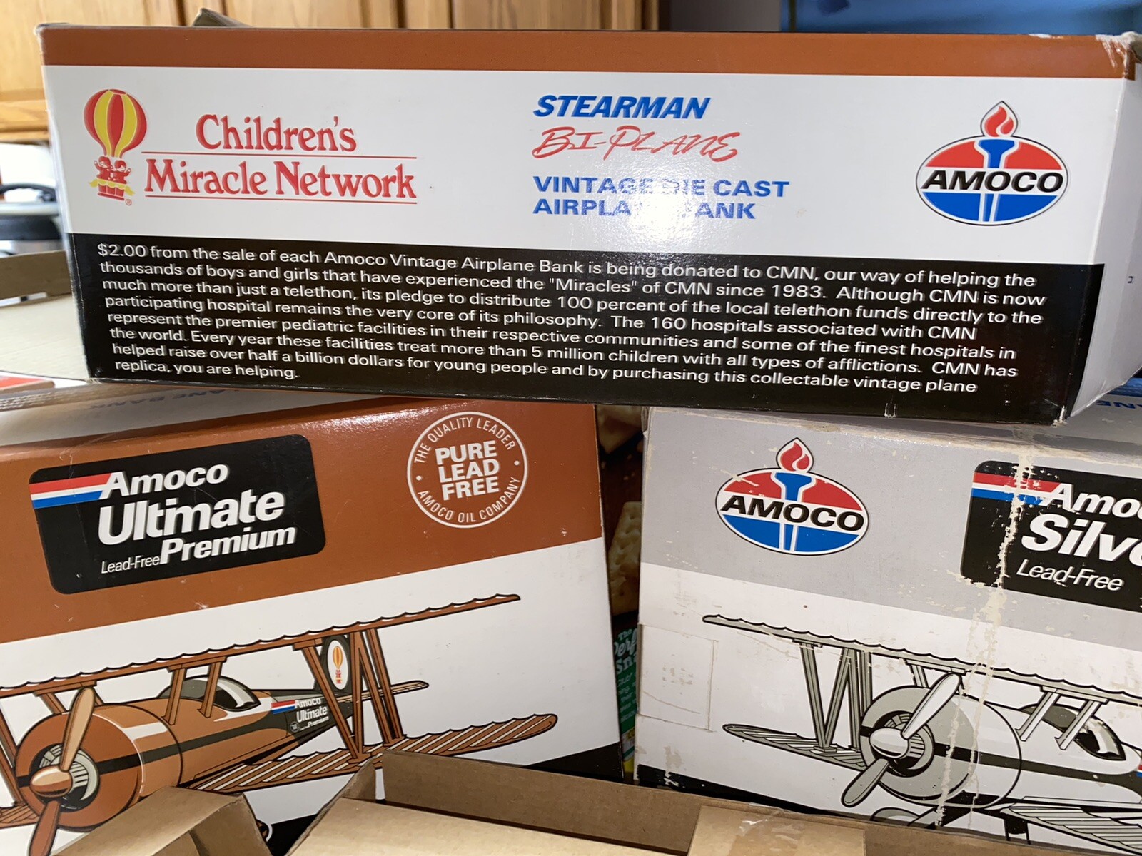 Amoco Ultimate Premium Lead-Free Stearman Bi-Plane Die Cast Airplane ...