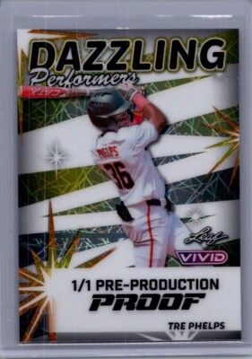 Tre Phelps 2024 Leaf Vivid Baseball 1/1 Pre Production Proof | eBay