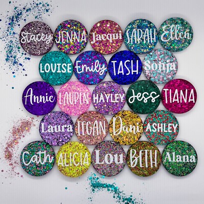 Glitter Name Badge Circle - Personalised and Customisable | eBay