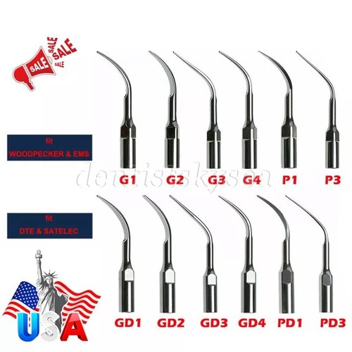 10pcs/pack Dental Ultrasonic Piezo Scaler Tips Fit EMS Woodpecker & DTE ...