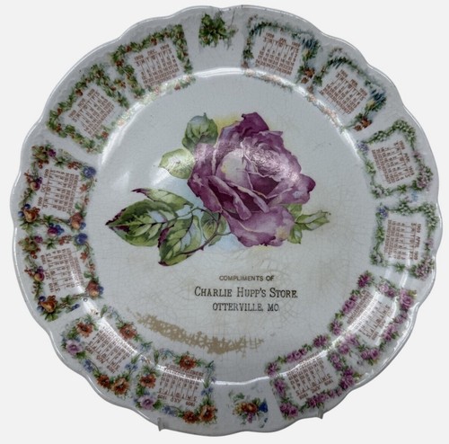Antique 1909 Calendar Plate Compliments of Charlie Hupp's Store ...