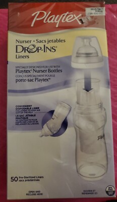 Playtex Baby Nurser Drop-Ins Liners 8-10 Oz 50 Count Factory Sealed ...