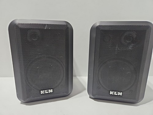 KLH Model 45 Indoor/Outdoor Stereo Speakers Pair Black Tested Working ...