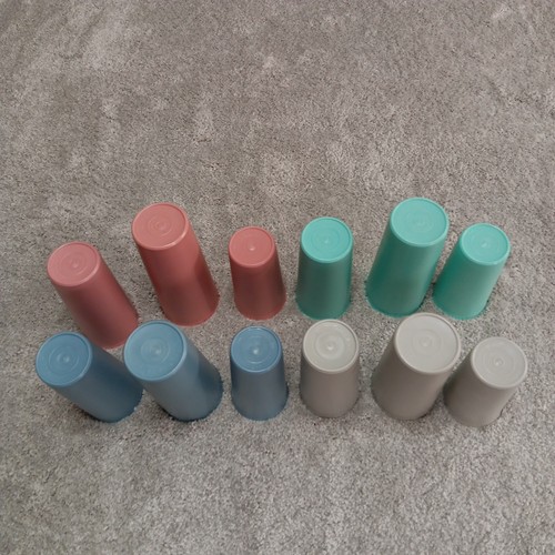Vtg 80s Tupperware Pastel Bell Tumbler Drinking Cups #107 #115 #116 Set ...