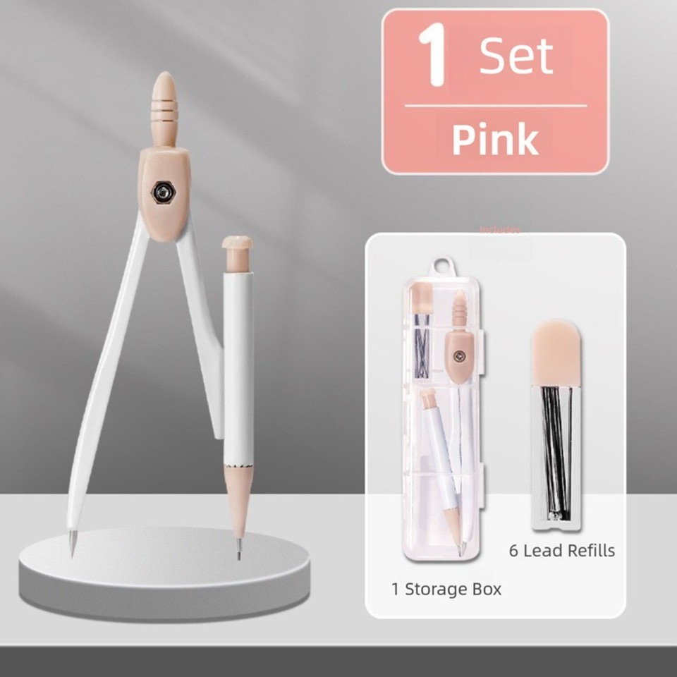 8PCS/Set Transparent Ruler Compasses Set Eraser Drawing Tool Students ...
