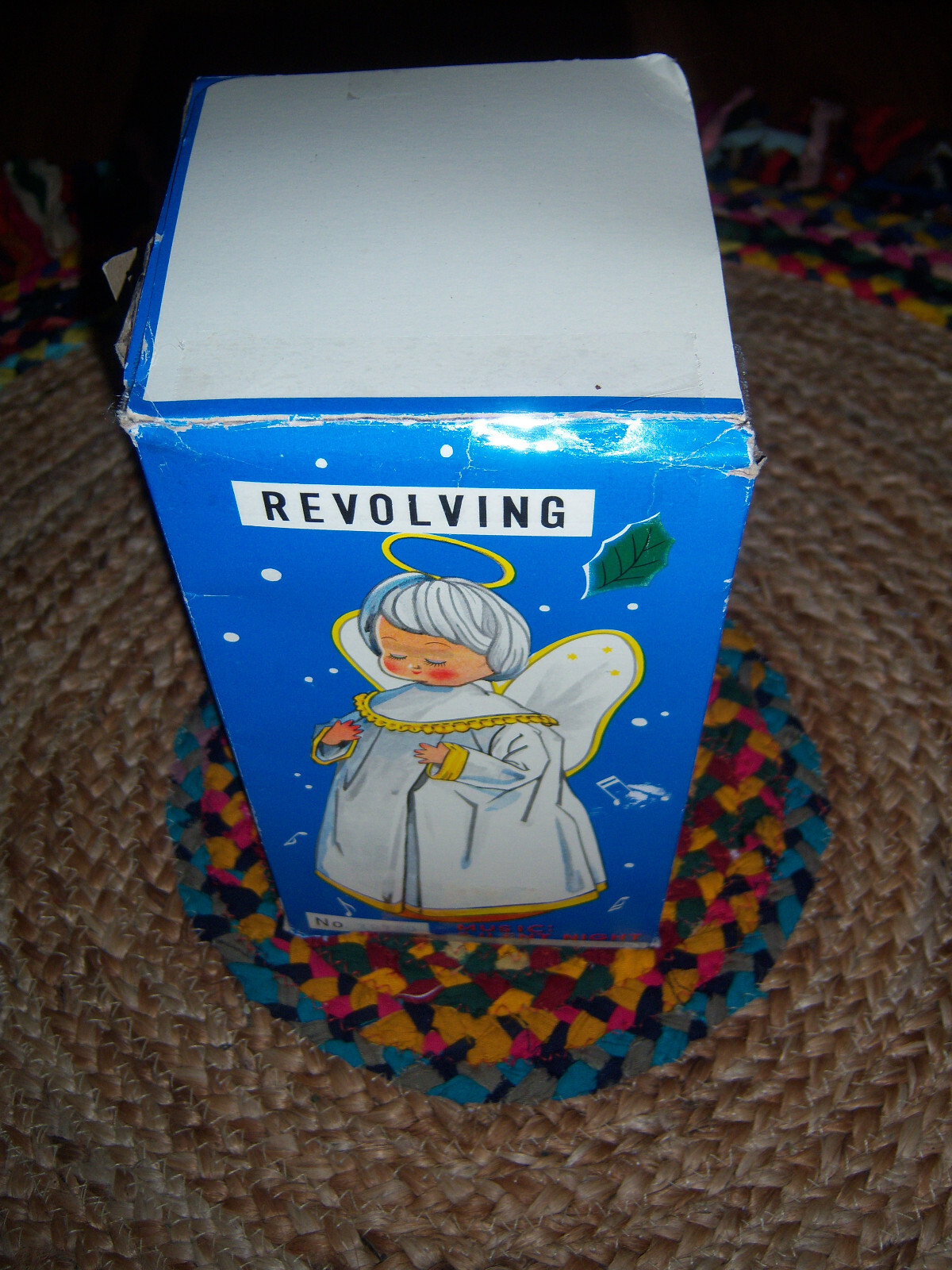 Vtg Musical Angel Christmas Figure Doll revolving rotating Silent Night ...