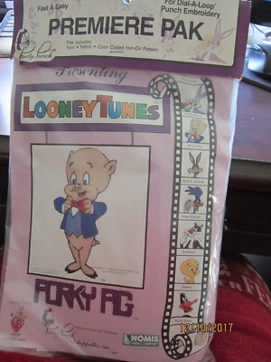 LOONEY TUNES Dial-A-Loop Embroidery Sealed Kit PORKY PIG '82 NOMIS ...