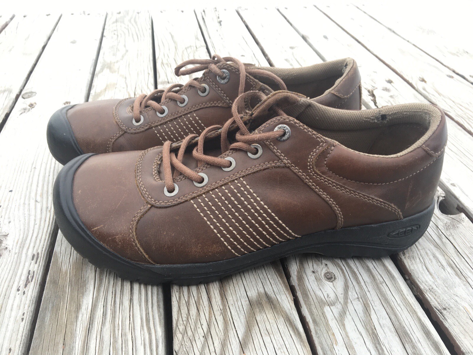 Keen Finlay Brown Leather Walking Hiking Oxford Shoes Size 12 Men’s ...