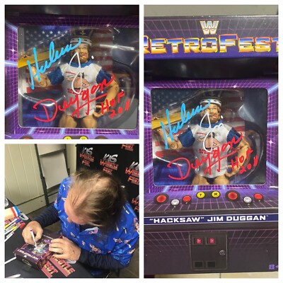 AUTOGRAPHED HACKSAW JIM DUGGAN RETROFEST FIGURE | eBay