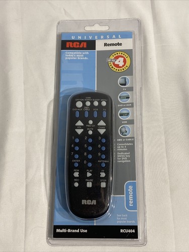RCA Universal REMOTE CONTROL Model RCU404 - for TV VCR Cable Box DBS ...