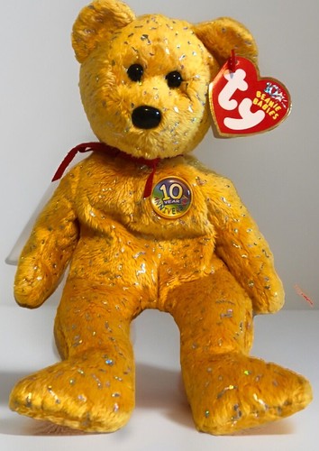 TY Beanie Baby Decade the Bear Gold Version DOB 1/22/2003 TAGS | eBay