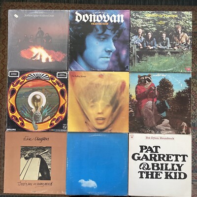 70s Classic Rock Record Collection (9 LPs) Vintage Vinyl Lot Clapton ...
