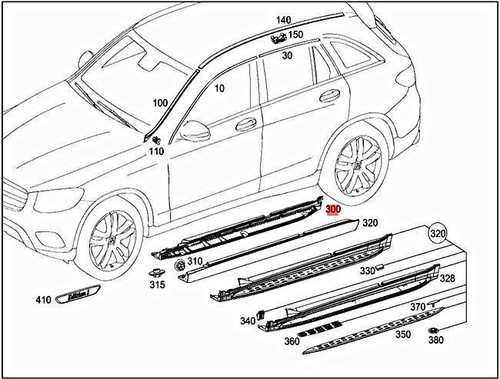Genuine MERCEDES Glc C253 X253 Coupe SUV Right Mounting rail 2536980227 ...