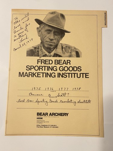 Fred Bear Signed Archery Hall Of Fame 8x10 Photo. Signed In Person | eBay