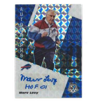 MARV LEVY 2020 PANINI MOSAIC PRIZM AUTO AUTOGRAPH "HOF 01" INSCRIPTION ...