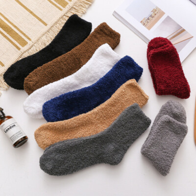 3 Pairs Cosy Bed Socks Mens Fluffy Home Sock Thick Indoor Winter Warm ...