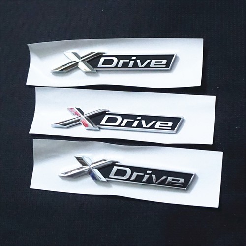 3x Silver Chrome XDrive Plastic Sticker Emblem Decal Badge Turbo Car ...