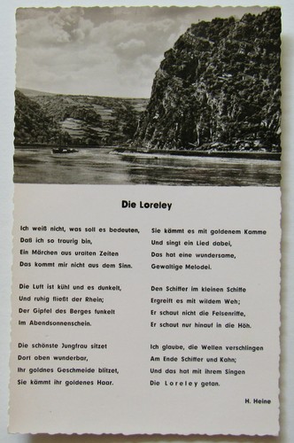 Germany Lorelei Real Photo Postcard Die Loreley Poem by YH. Heine | eBay