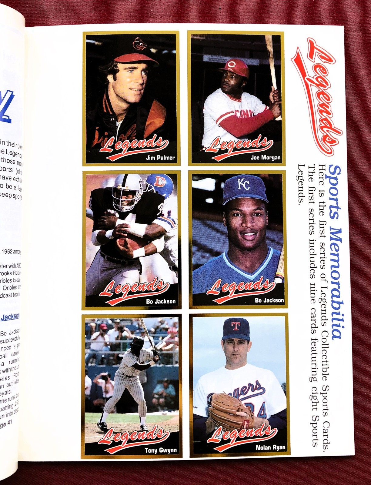 VOL 3 #2 SUMMER 1990 LEGENDS SPORTS JIM PALMER 9 COLLECTOR CARDS BO ...