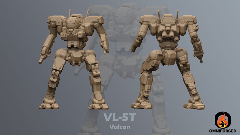 Vulcan VL-5T Mech MWO Miniature Compatible with Battletech | eBay