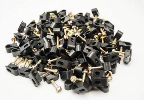 800 Pieces Black Single Screw Flex Clips for RG59 RG6 Coax Sat Cable | eBay