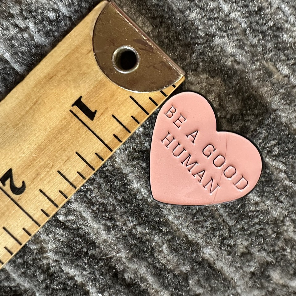 Heart Enamel Pin Be A Good Human Spell Out Pink Brooch Badge Jewelry ...